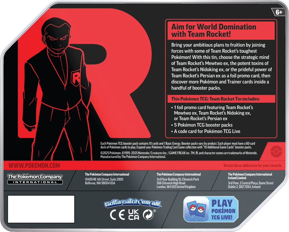 Pokemon Team Rocket Tin (Set of 3) | Miraj Trading