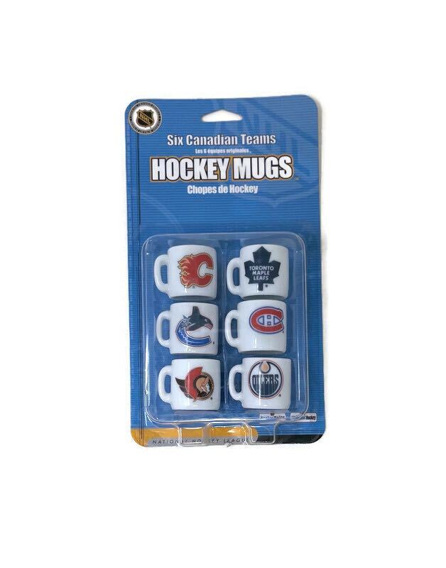 NHL Six Canadian Teams Mini Ceramic Coffee Mugs (Set of 6)