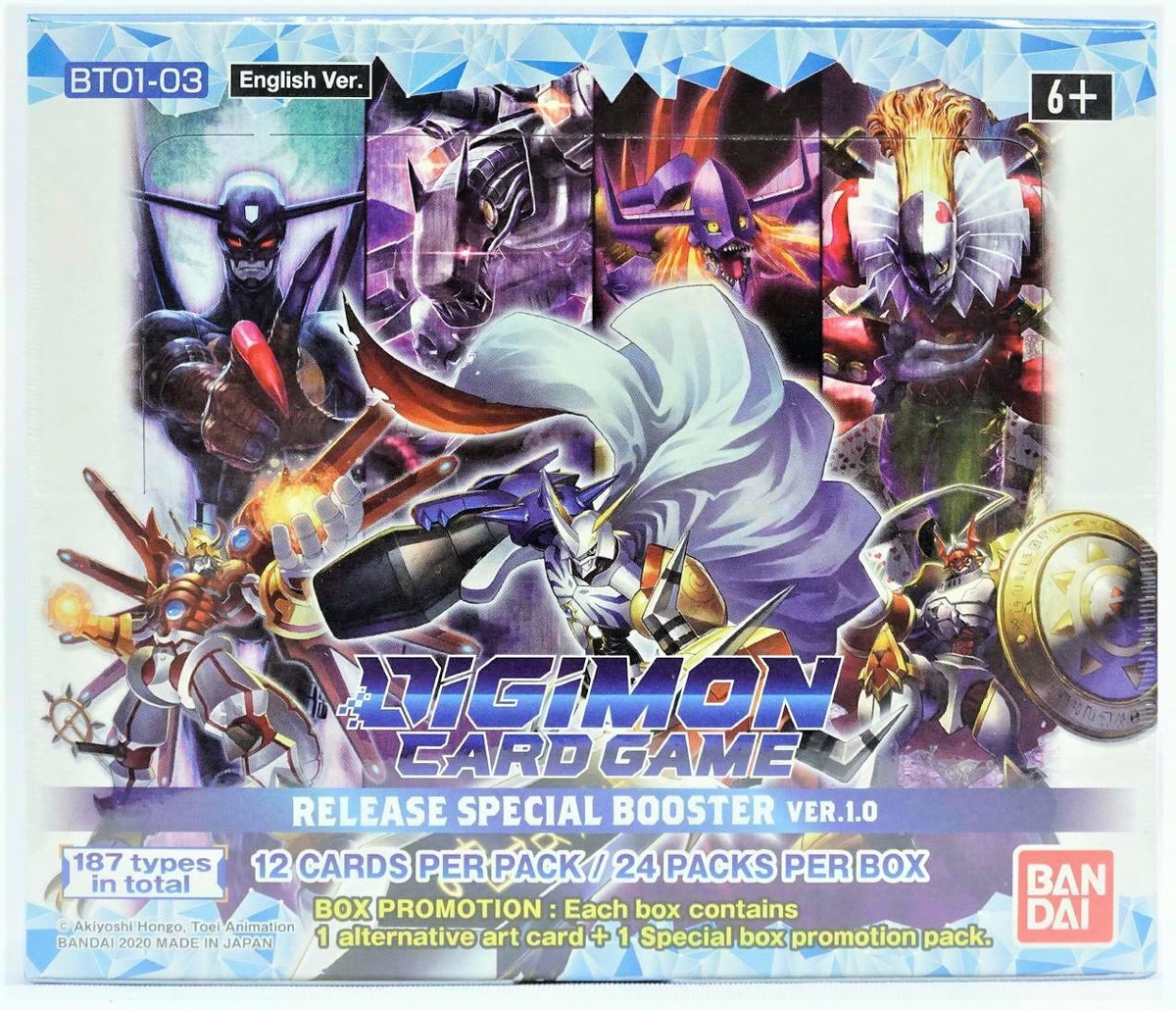 Digimon Card Game Release Special Version 1.0 Booster Box + 2 FREE Ver